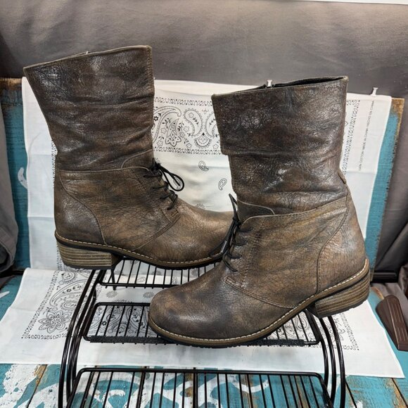Wolky | Shoes | Wolky Casca Laceup Leather Boots Comfort Casual Brown ...